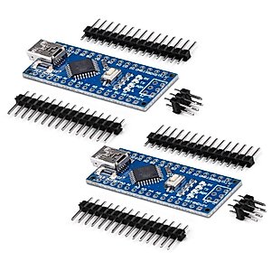 2-Pack Nano Board, Aideepen V3.0 Nano ATmega328P CH-340 Development Board Without Cable Mini USB Port with 30 PIN Headers Pin Unsoldered