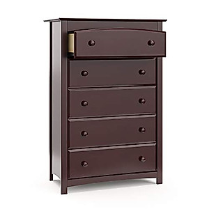 Storkcraft Kenton 5 Drawer Dresser (Espresso) – Dresser for Kids Bedroom, Nursery Dresser Organizer, Chest of Drawers for Bedroom with 5 Drawers, Universal Design for Children’s Bedroom