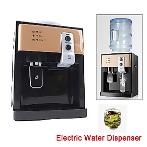 Countertop Water Cooler Dispenser, Top Loading Water Cooler Dispenser, 5 Gallons Freestanding Mini Water Dispenser Hot and Cold Desktop Automatic Drinking Gold
