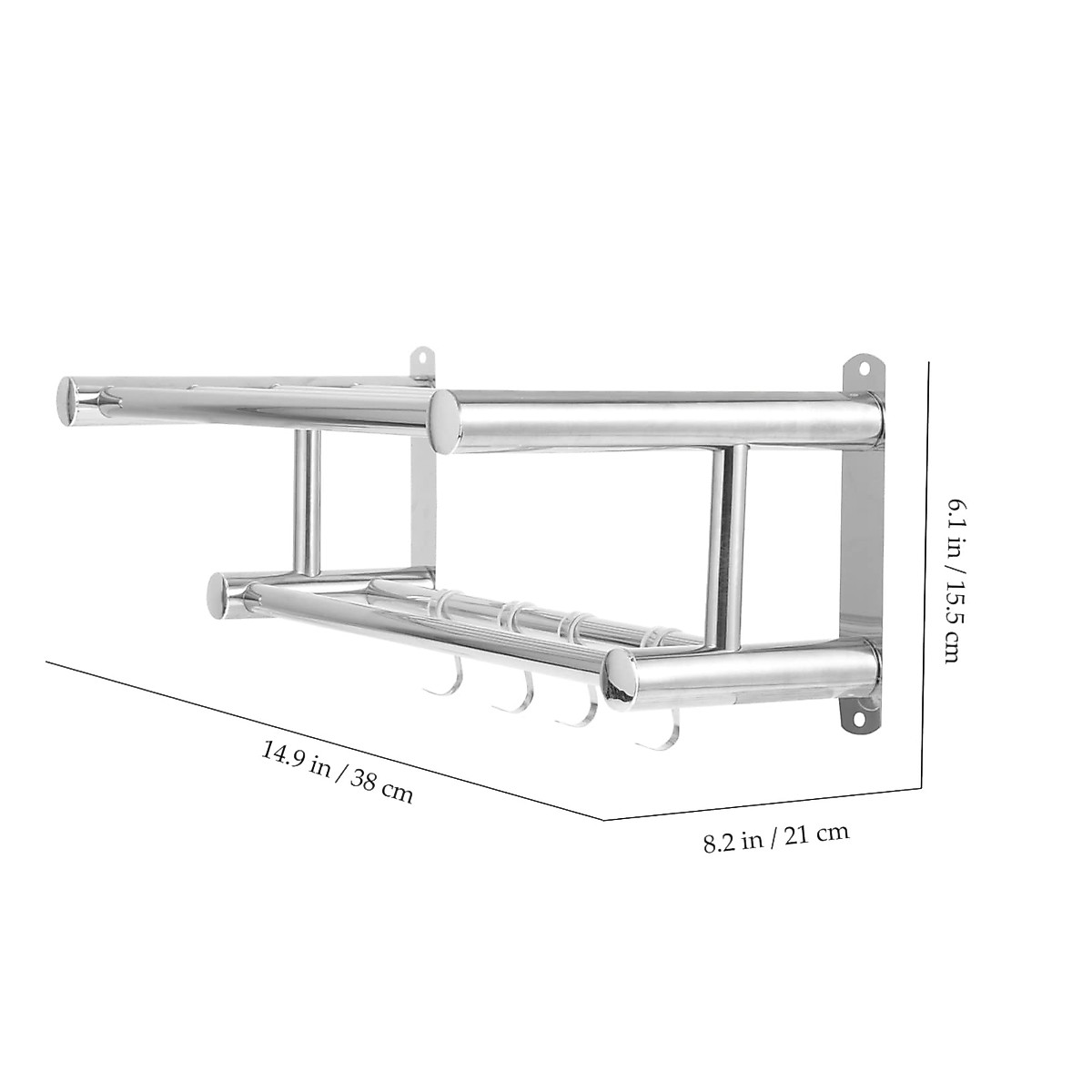 Stainless Steel Towel Rack Kitchen Storage Rack Hotel Towel Rack Kitchen Shelf Shower Shelf Makeups Shampoo Holder Hanging Wall Basket Bathroom Shower Wall Mount Shower