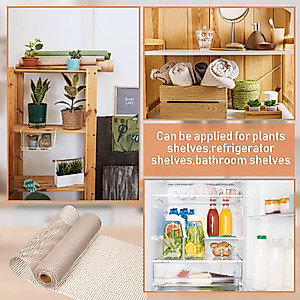 Frienda 10 Pcs Shelf Liner Kitchen Cabinet Liners 12 in x 20 ft Non Adhesive Cabinet Liners for Kitchen Shelves Cabinets Cupboards Bathroom Organization Drawers, Taupe