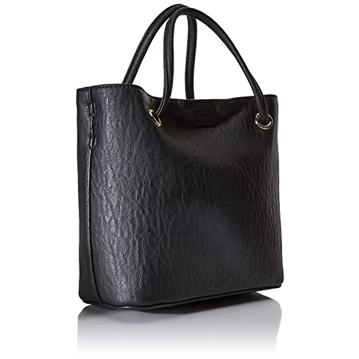 Calvin Klein Gabrianna Bubble Lamb Mini Tote Crossbody, Black/Gold