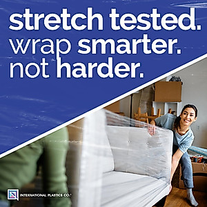 International Plastics (R) Industrial Mini Stretch Wrap Film with Handle 5" 1000 ft 80 Gauge for Pallet Wrap, Moving Supplies Stretch Wrap & Shrink Wrap Cling Packaging Heavy Duty (2)