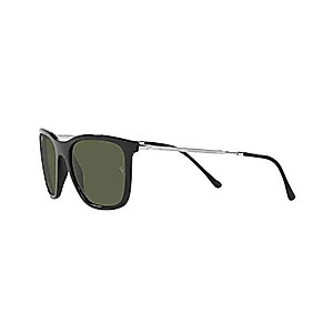Ray-Ban Rb4344 Square Sunglasses, Black/Green, 56 mm