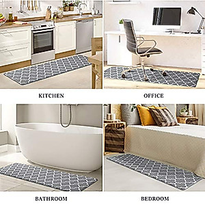WISELIFE Kitchen Mat Cushioned Anti-Fatigue Kitchen Rug, 17.3"x 59" Waterproof Non-Slip Kitchen Mats and Rugs Heavy Duty Ergonomic Comfort Mat for Kitchen, Floor Home, Office, Sink, Laundry, Grey