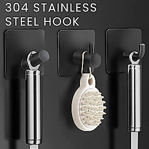 ATAMOW Adhesive Hooks Wall Hooks,6 Pack Bathroom Hooks for Towels, Heavy-Duty Adhesive Hooks for Hanging Coat, Hat, Clothes, Towels, for Kitchen Bathroom(Black)