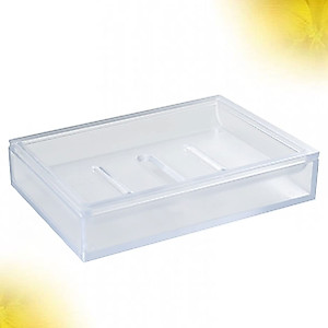 Cabilock 1pc soap Dish Plastic soap case soap Dispenser Dish soap Storage soap Holder Bathroom soap Drainer soap draining Dish Double Layer Holder 2 Tier Tray Detachable Drain Rack