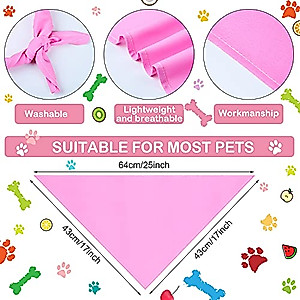 12 Pcs Sublimation Dog Plain Bandanas Bulk Adjustable Triangle Dog Puppy Bibs Heat Transfer Washable Dog Handkerchief for Small Medium Pets (Vivid Color,64 x 43 x 43 cm)