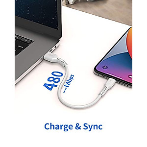 6 inch iPhone Charge Cable Short, 0.5ft 5Pack USB to Lightning Cord for Fast Charging Stations Compatible with Apple iPhone 12 11 Pro Max Xs 8 7 6 5 Plus, iPad Air/Mini