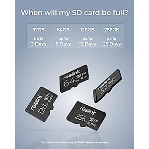 REOLINK 256GB microSDXC Memory Card, Up to 100MB/s, 4K UHD, U3, A2, V30, Class 10, Micro SD Card Fully Compatible with Reolink Security Camera
