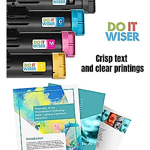 Do it Wiser Compatible Printer Toner Cartridge Replacement for Dell H625cdw H825cdw S2825cdn - High Yield Laser Cartridges 593-BBOW 593-BBOX 593-BBOY 593-BBOZ (2 Blacks 1 Cyan 1 Magenta 1 Yellow)