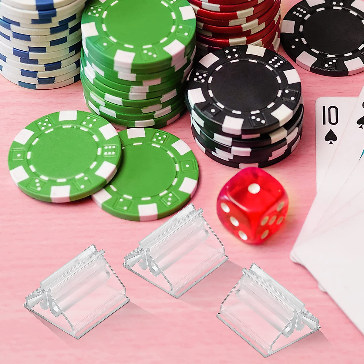 24 PCS Plastis Place Card Holders, Small Wedding Table Place Cards Holder Acrylic Table Sign Stands for Wedding Cards, Photos,Memos,Pictures Display (0.75×0.75 in)