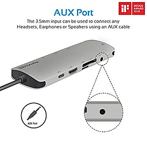 Promate All-in-One USB Type-C Hub (Charging) Silver