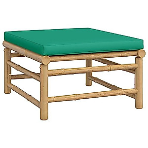 Patio Footstool with Green Cushion Bamboo The Ultimate Patio Experience Leisurely Outdoor Experiences