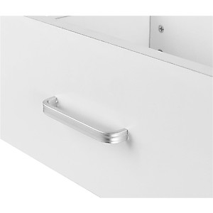 TRIPLE TREE White Nightstands Set of 2, End Table with Bin Drawer and Open Shelf, Small Dresser Bedside Table for Living Room Bedroom