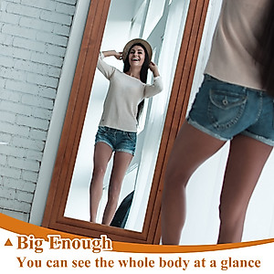 NeuType Rustic Full Length Mirror 65"x22" Large Mirror Rectangular Vintage Wood Framed Floor Mirror Full Body Mirror Hanging or Leaning Against Wall for Living Room Farmhouse, Natural