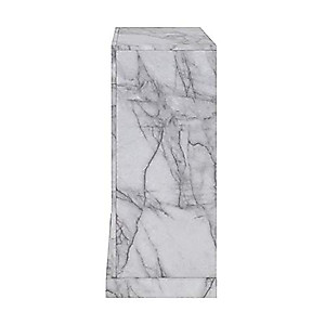 SEI Furniture Dendale Faux Marble Electric Fireplace, New White-Gray Veining