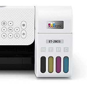 Epson EcoTank ET-2803 Wireless All-in-One Printer/Copier/Scanner, Cartridge-Free Supertank, Mobile & Voice-Activated Printing, XPI USB Printer Cable