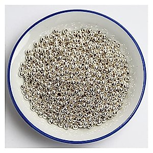 NHBT YU 3-14mm Silver Color Acrylic Imitation Pearls Beads Spacer Ball Loose Beads for Jewelry Making DIY Necklace Bracelet T725 (Color : 3mm 1000pcs)