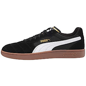 PUMA Men's Astro Kick Sneaker, Black-White-teamgold/Black, 11 M US