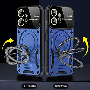 Ephoou Case for Xiaomi Redmi Note 12 4G with Ring Kickstand, Lens All-Inclusive Protection New Large Window Shockproof Anti-Scratch Armor Cover Case for Xiaomi Redmi Note 12 4G YD-Black