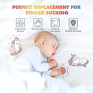 Tinabless Soother Pacifier Set of 2, BPA Free Silicone Newborn Pacifiers Teether Toys for 3-6 Month Baby Boy and Girl, Unique Baby Halloween/Christmas/Shower Gift