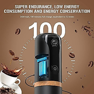 TASKITERY Portable Espresso Maker,12V Travel Coffee Machine,9 Bar Pressure Compatible with NS Capsule & Ground Coffee for Office Travel Camping Driving