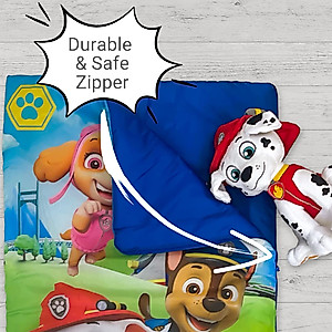Paw Patrol Kids Soft Lightweight 2 Piece Sleeping/Slumber Bag and Sling Bag Set, 46"(L) X 26"(W), (Official Licensed Paw Patrol Product) by Franco