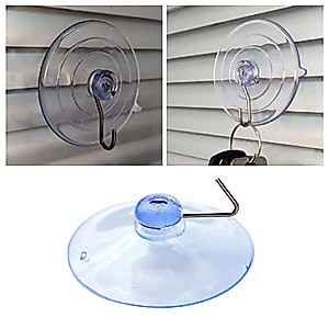 Reheyre 20Pcs Clear Suction Cups, Utility Hooks with Strong Suction, Punch Free and Easy Installation, Stuck It to The Tile in Bathroom, The Mirror, The Wall in Living Room Transparent