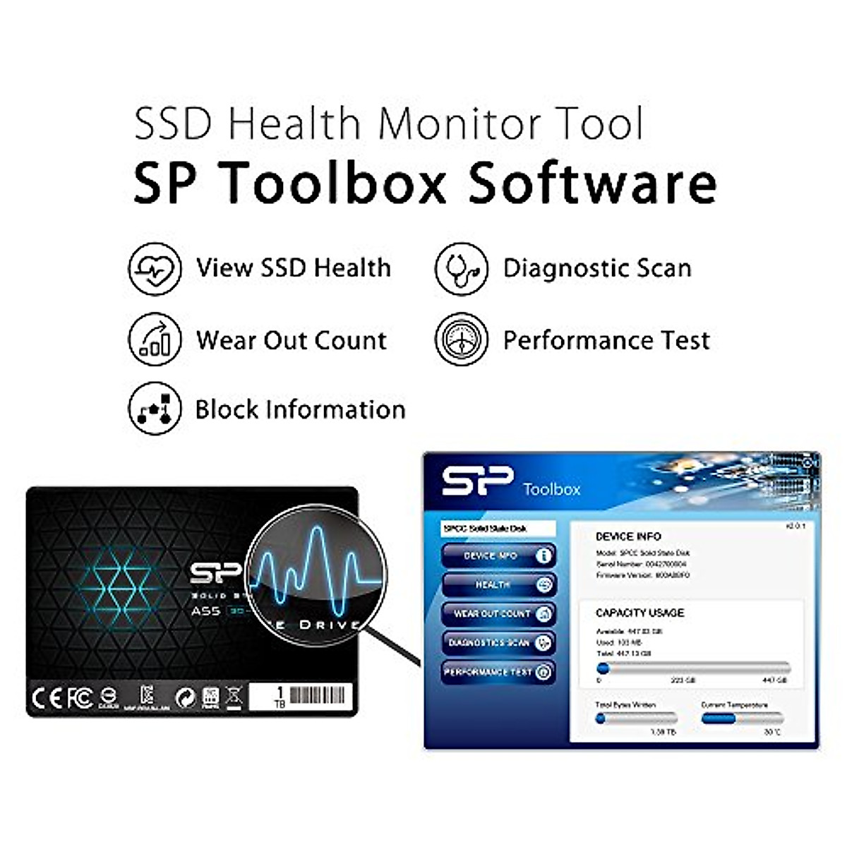 Silicon Power SSD 1TB 3D NAND A55 SLC Cache Performance Boost 2.5 inch SATA III 7mm (0.28") Internal Solid State Drive