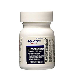 Cimetidine 200 mg - Heartburn Relief, Stomach Acidity Reducer by Equate, 60 Tablets (Pack of 3)