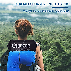 QEZER Ultralight Down Sleeping Bag for Adults 44-62 Degree F with 600 Fill Power, Compact Summer Sleeping Bag with Compression Sack for Backpacking, Hiking and Camping