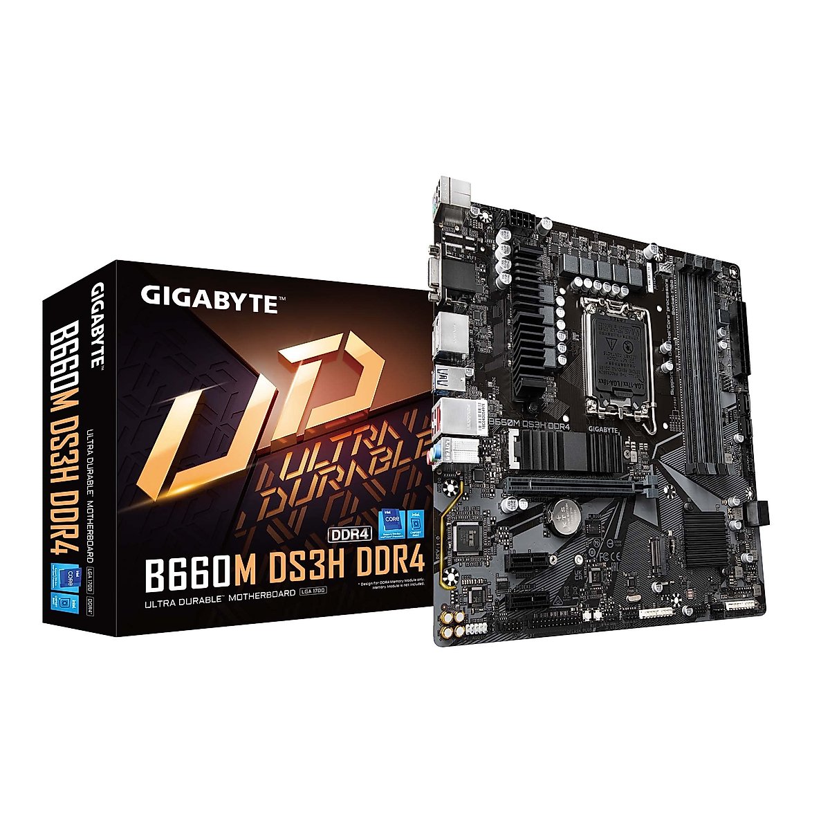 GIGABYTE B660M DS3H DDR4 (B660/ Intel/LGA 1700/ Micro-ATX/ DDR4/ Dual M.2/ PCIe 4.0/ USB 3.2 Gen2 Type-C/ 2.5GbE LAN/Motherboard)