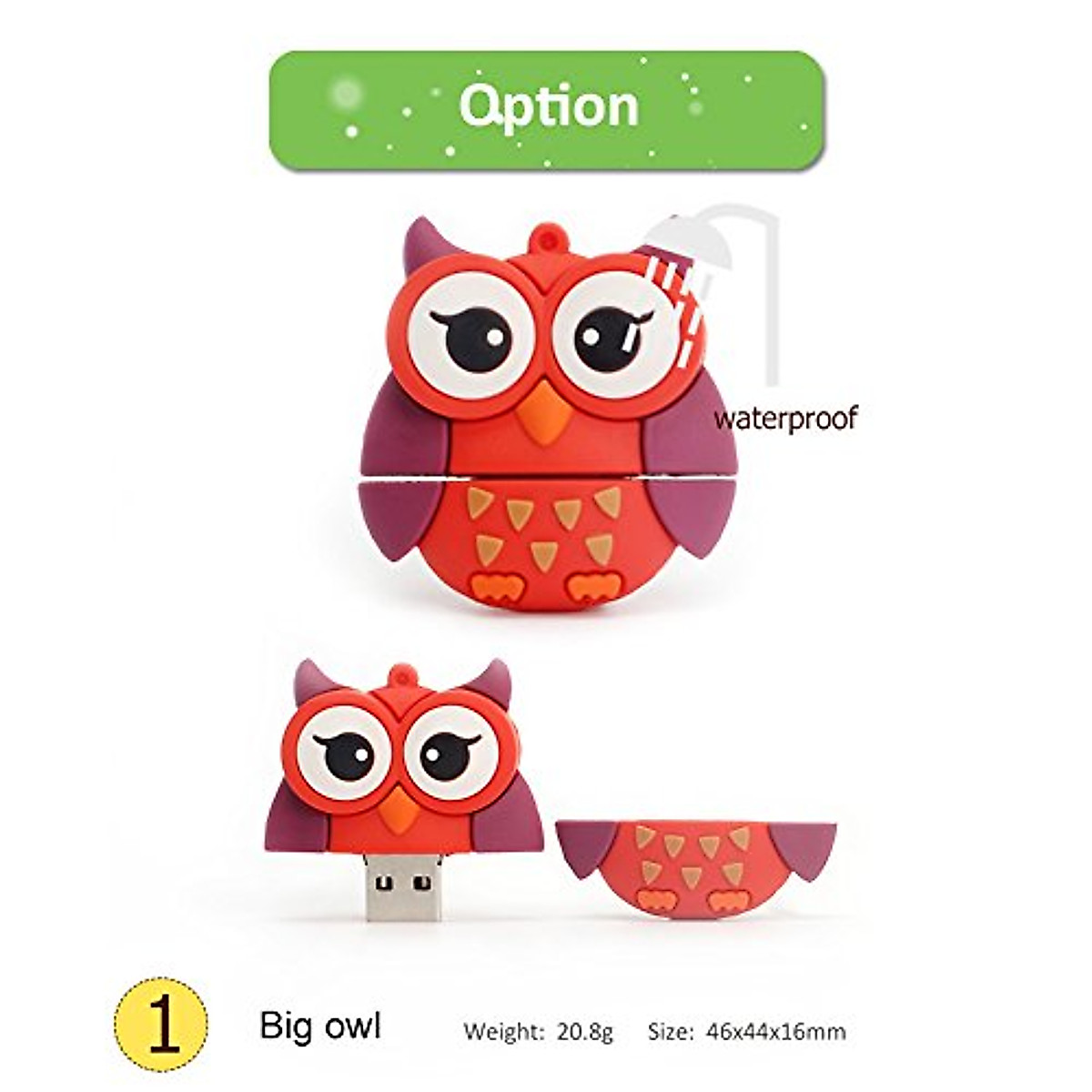 16GB USB Flash Drive Pack of 5 Pcs, BorlterClamp Thumb Drive with Cute Animal Pattern, Gift for Students and Children