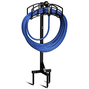 Kesfitt Garden Hose Holder,Detachable Water Hose Holders Freestanding,Heavy Duty Metal Hose Stand Hose Hanger Garden Hose Storage Rack for Outside Lawn Yard