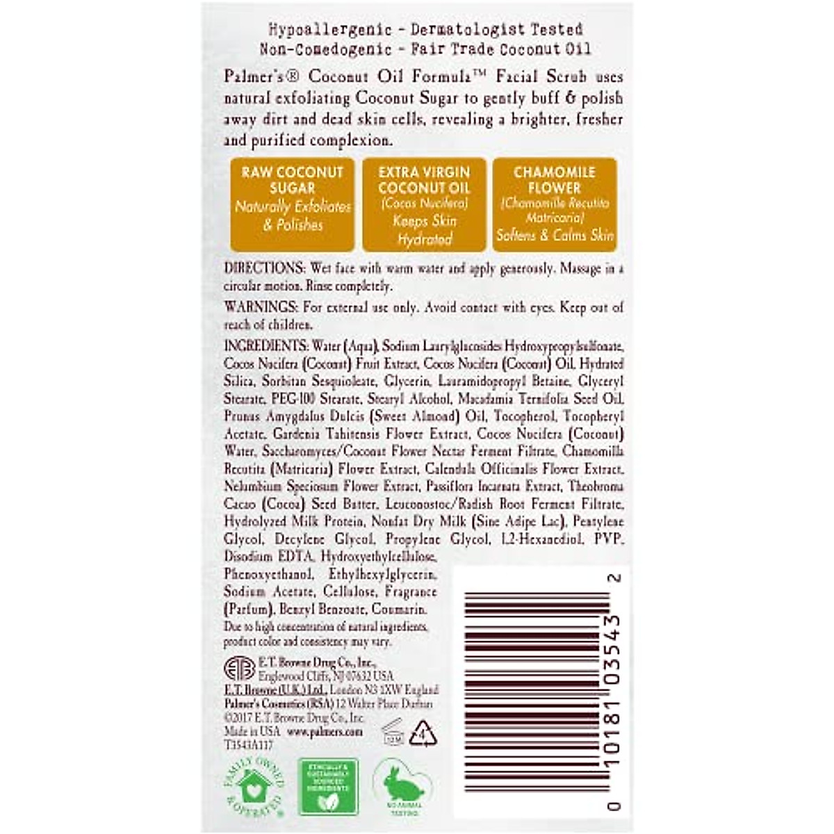 Palmers Coconut Sugar Facial Scrub 3.17 Ounce (2 Pack)