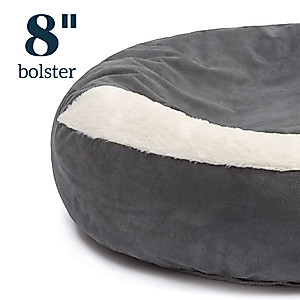 PELZIN Small Dog Bed for Extra Small Dogs Up to 20lbs - Washable Burrow Puppy Beds with Blanket Attached - Covered Dog Cave Bed with Anti-Slip Bottom - Charcoal Gray, 24"