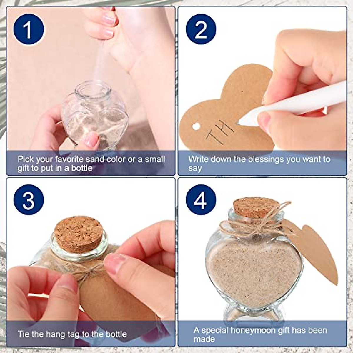 141 Pcs Heart Shaped Small Glass Jars with Cork Lids, Label Tags and String Honeymoon Glass Favor Jars Small Heart Glass Wish Bottles Keepsake Couple Wedding Gifts Valentines Day Party Decoration DIY