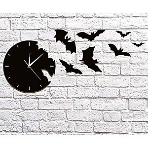IMIKEYA Wall Clock 3D Bats Wall Decoration Realistic Scary Bat Wall Decal Sticker Decor for Bathroom Bedroom