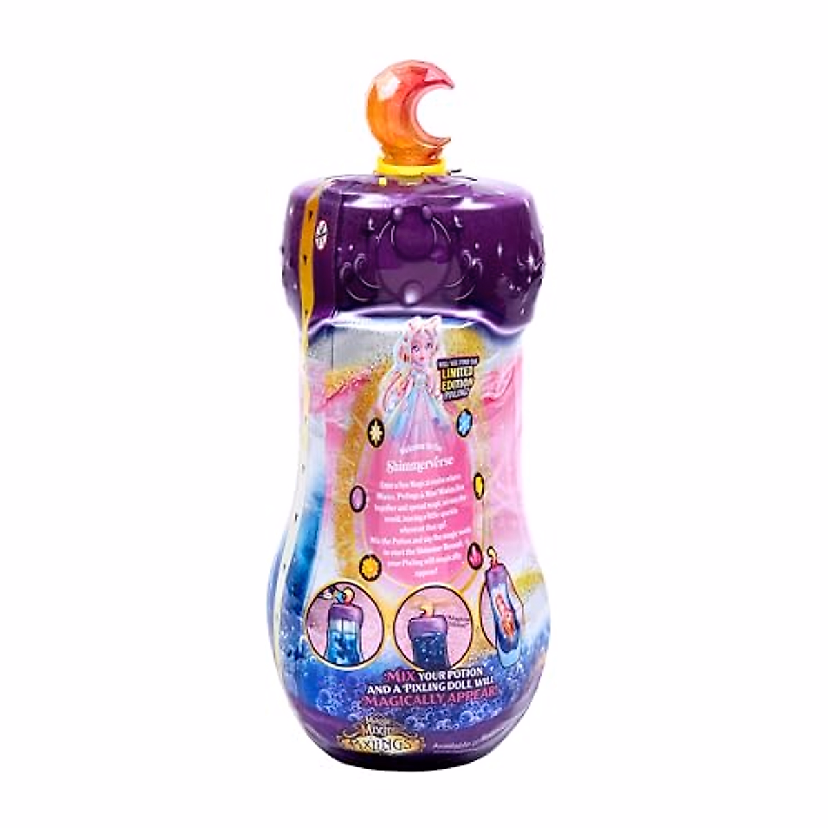 Magic Mixies Pixlings Shimmerverse Series, Create & Mix Magic Potion to Magically Reveal Pheona The Pheonix, This Beautiful 6.5" Shimmerverse Pixling Fashion Doll Appears Inside The Potion Bottle