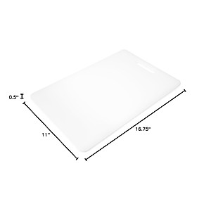 Fox Run Cutting Board, 11 x 16.75 x 0.5 inches, White