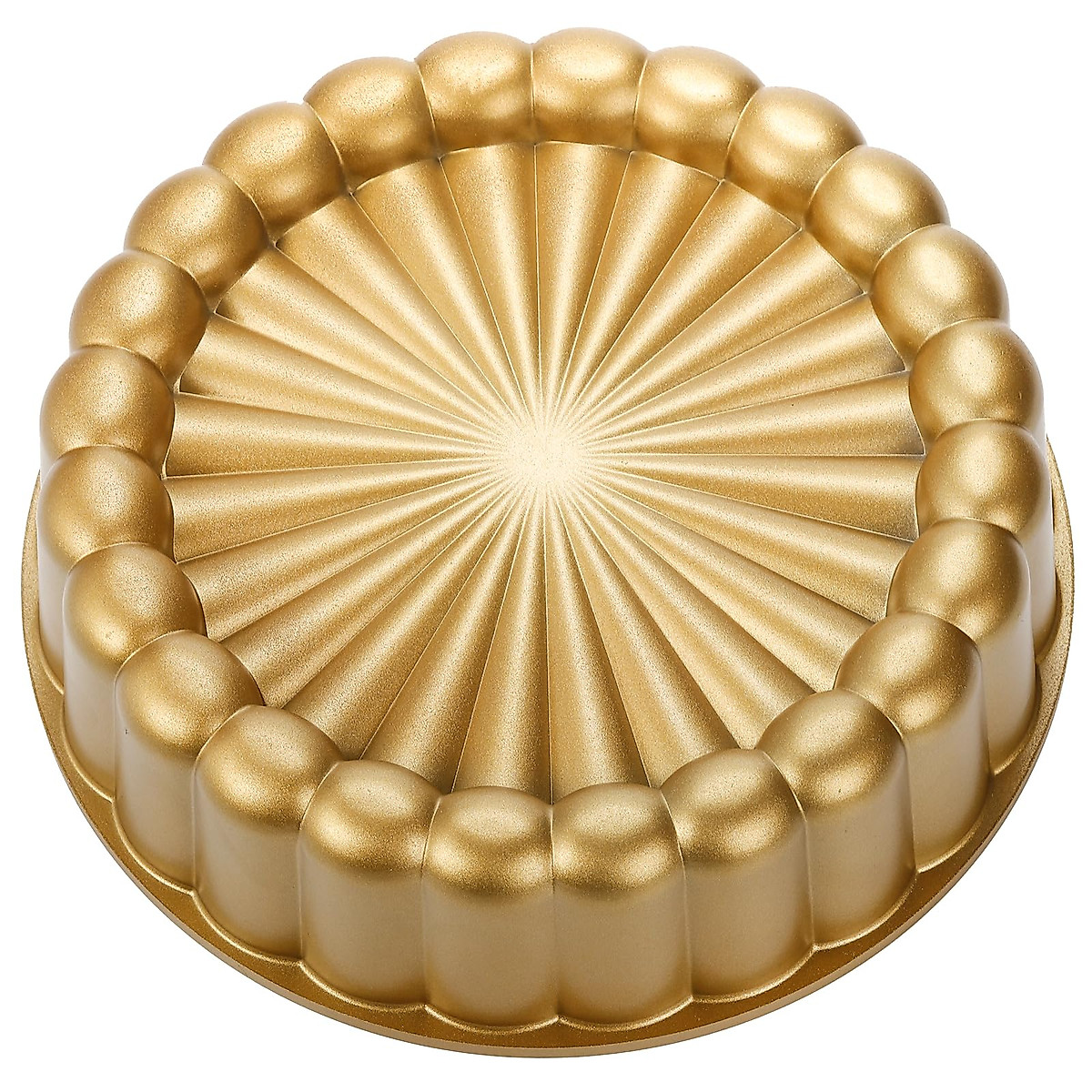 Goaste 9.5 Inch Charlotte Cake Pan, Reusable Mold Fluted Cake Pan, Nonstick Aluminium Cake Mold with Flower Shape for Cheese Cake, Chocolate Cake, Strawberry Shortcake, Brownie Tart Pie