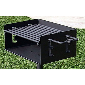 EasyChef Heavy Duty Outdoor Park Style Charcoal & Wood Grill with In Ground Post (No Base)