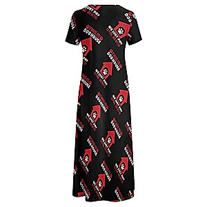 This is Dog House We Just Pay The Rent Women's Dress Short Sleeve Long Maxi Dresses Casual Loose Dresses XS