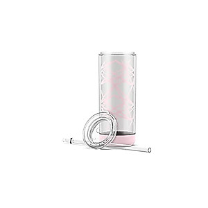 Ello Peak Double Wall Insulated Plastic Tumbler with Straw, 22 oz, Pink Satin Lasers