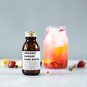 Erbology Organic Rose Water 3.4 fl oz - Distilled from Damask Rose - Premium Food Grade Hydrolate of Rose - Soothes, Hydrates and Calms - Non-GMO - Recyclable Glass Bottle