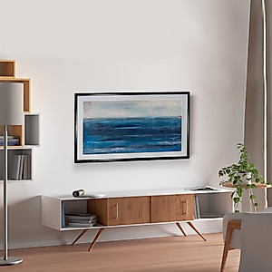 VIVO Aluminum 55 inch Decorative Modern Beveled Frame Designed for 2021-2022 Samsung The Frame TV, Picture Hanging Style, Quick Install, Black, COVER-SG55F