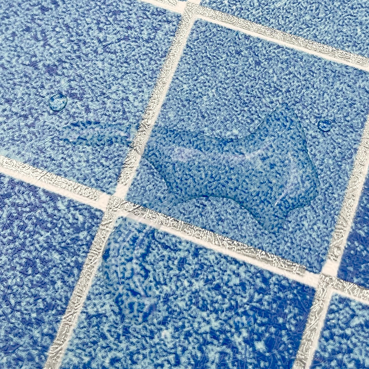 Yifely Blue Mosaic Furniture Paper Removable Shelf Liner Night Stand Sticker 17.7 Inch by 9.8 Feet