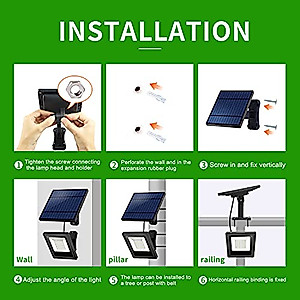 Solar Lights Outdoor Solar Flood Lights IP65 Waterproof Dusk to Dawn Lights Auto On/Off Bright White Solar Security Lights with 16.4Ft Cable for Front Door Barn Garden Garage Pathway Yard Patio Pool