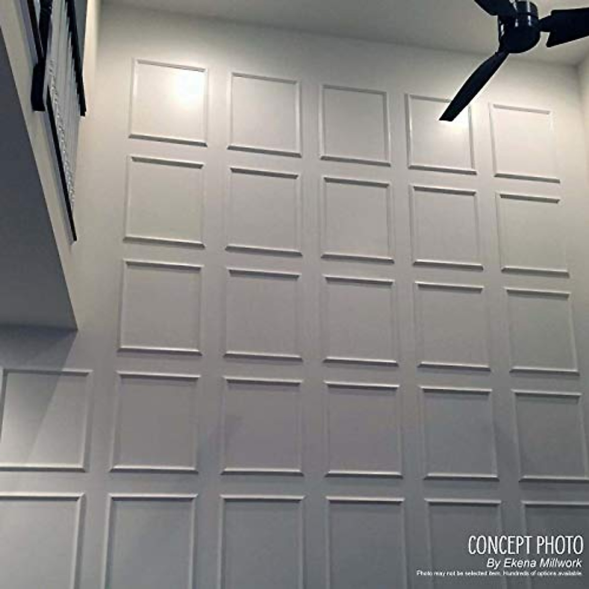 Ekena Millwork PNL16X24AS-01-CASE-2 Ashford Molded Classic Wainscot Wall Panel, 16"W x 24"H x 1/2"P, Factory Primed White, 2 Count